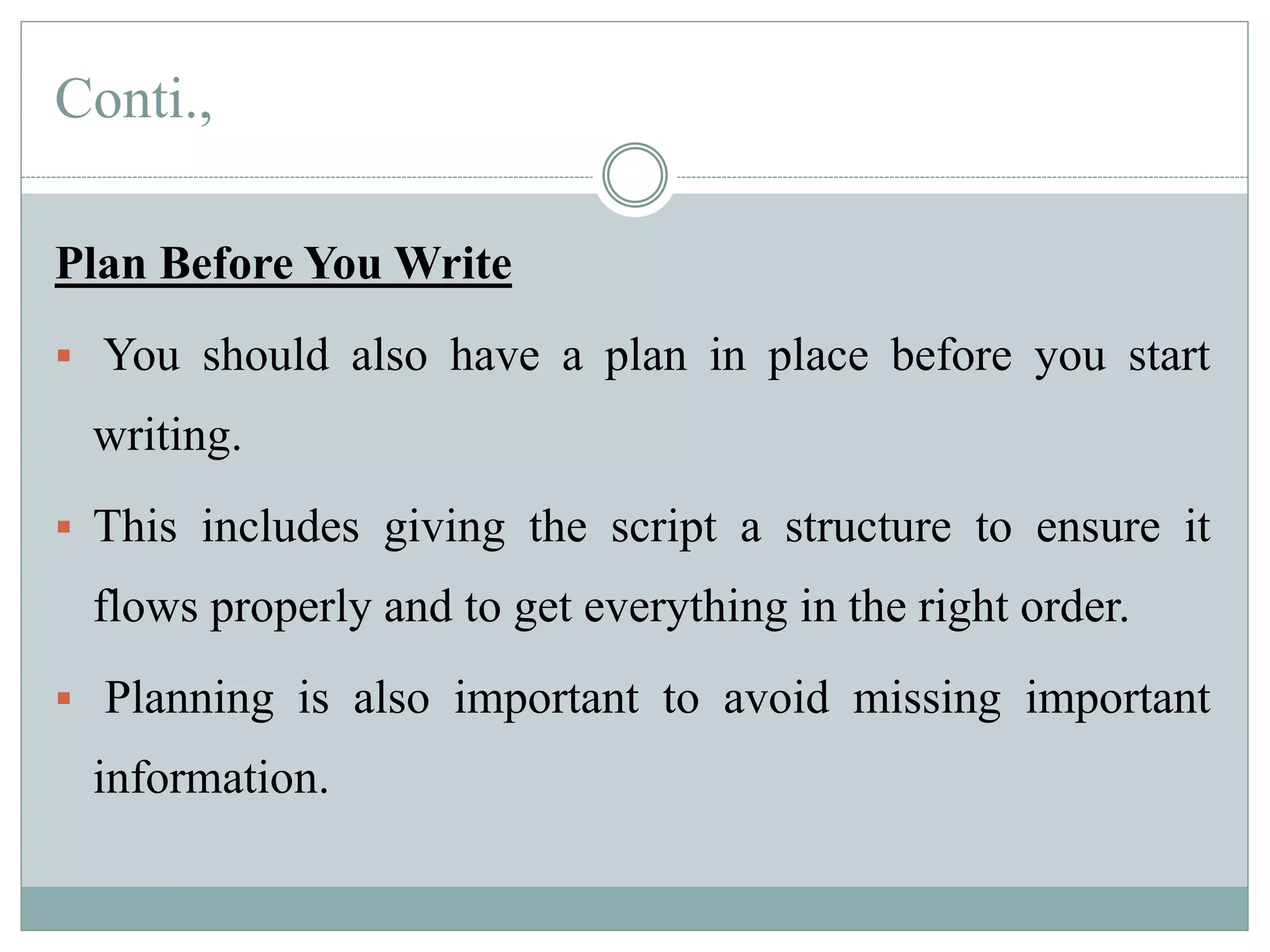 Script writing for e-content | PPTX