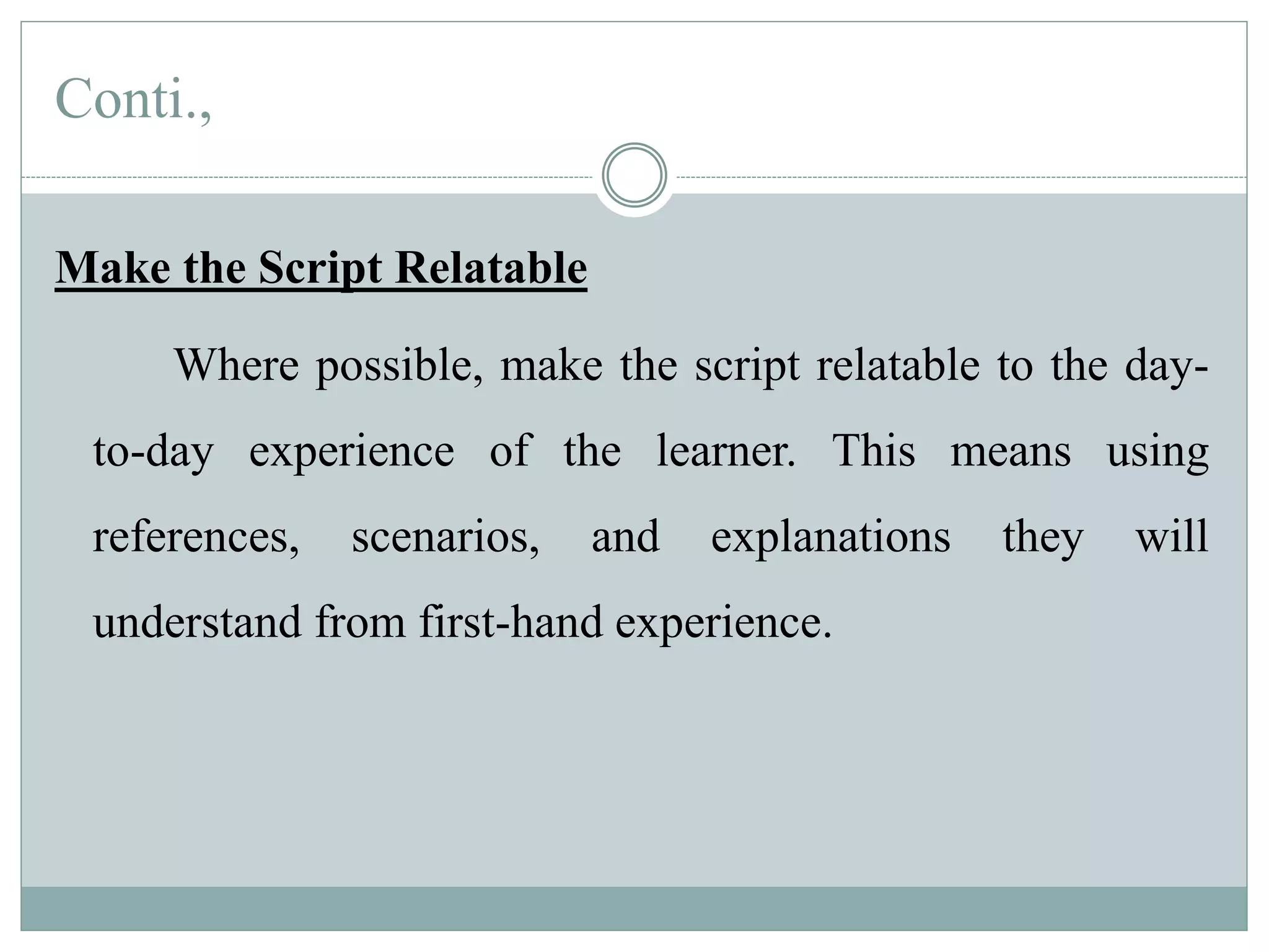 Script writing for e-content | PPTX