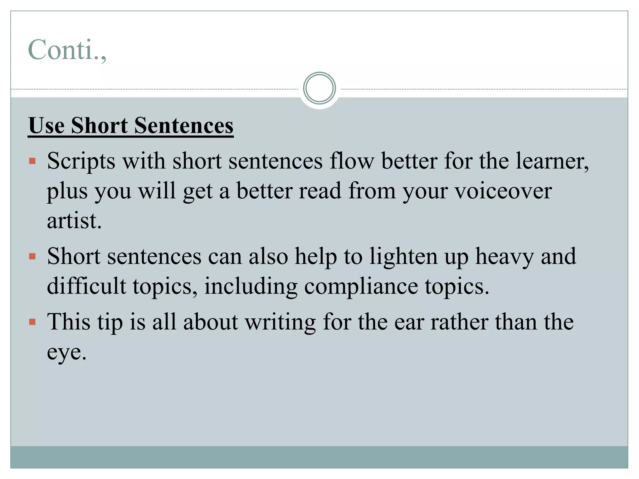 Script writing for e-content | PPTX
