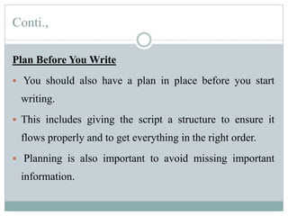 Script writing for e-content | PPTX