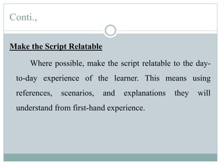 Script writing for e-content | PPTX