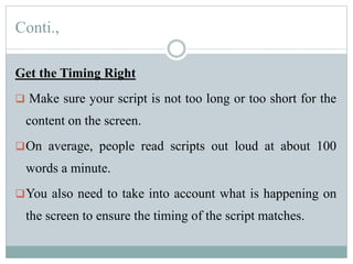 Script writing for e-content | PPTX