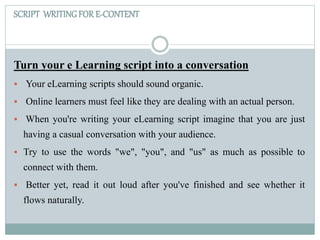 Script writing for e-content | PPTX