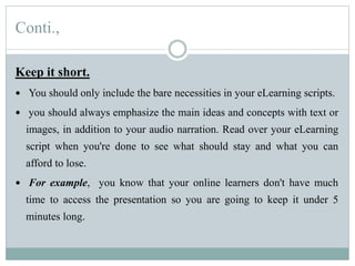 Script writing for e-content | PPTX