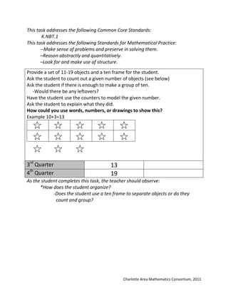Math Assessment: K | PDF