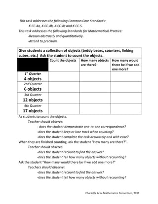 Math Assessment: K | PDF