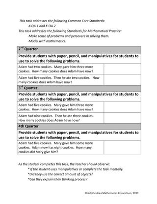 Math Assessment: K | PDF