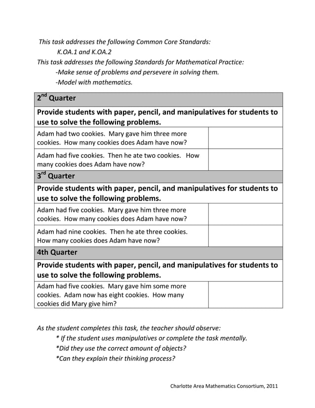 Math Assessment: K | PDF