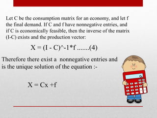 APPLICATION OF LINEAR ALGEBRA IN ECONOMICS | PPTX