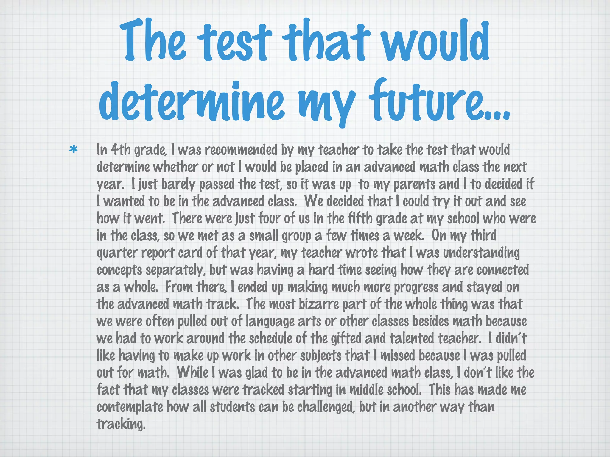 Math Autobiography | PPT