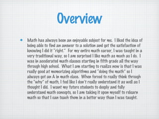 Math Autobiography | PPT