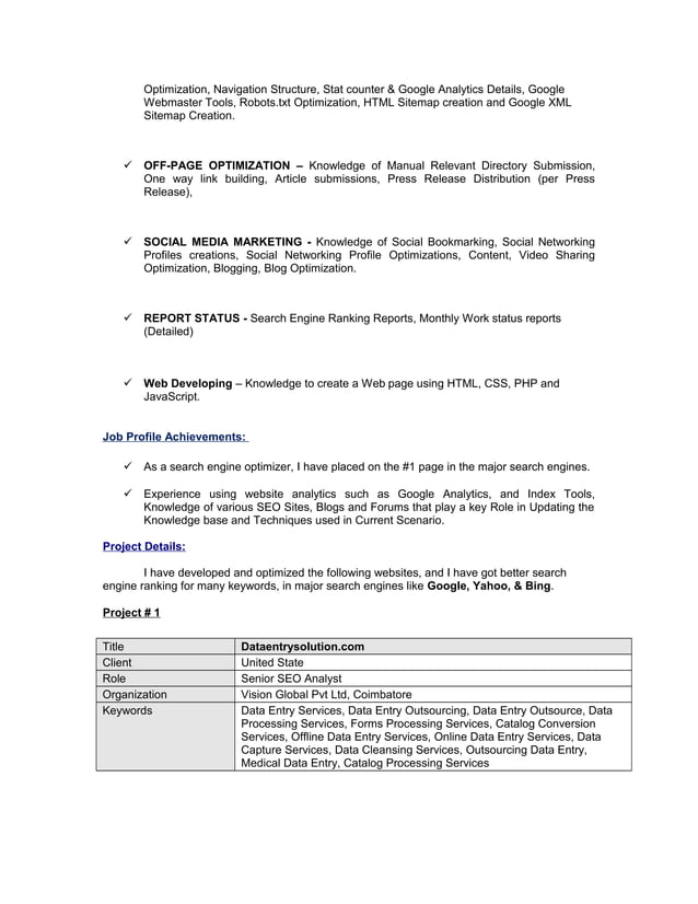 Mathavan seo-resume | PDF