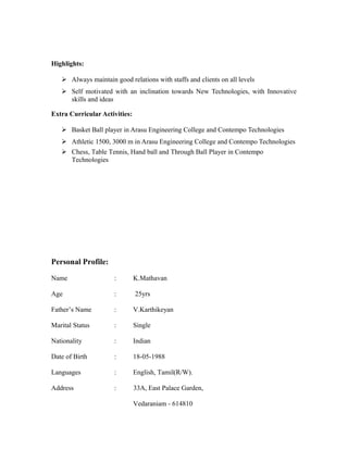 Mathavan seo-resume | DOC