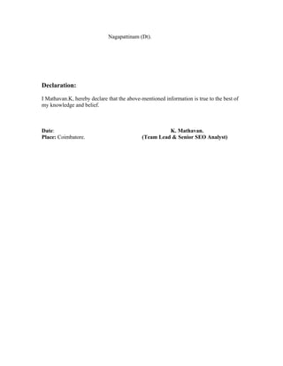 Mathavan seo-resume | DOC