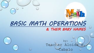 Math basic operations | PPTX