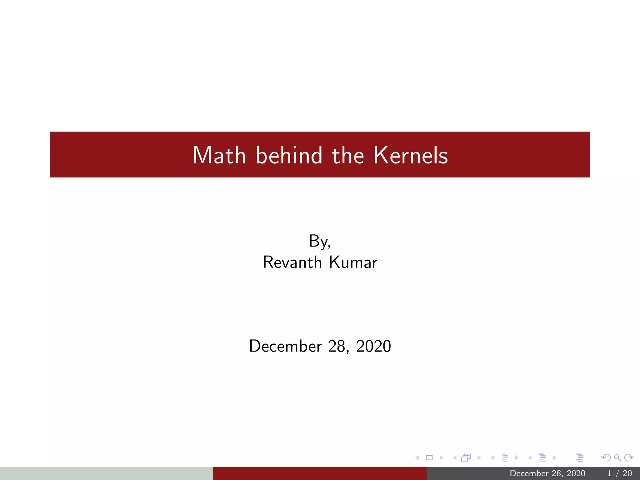 Math behind the kernels | PPT