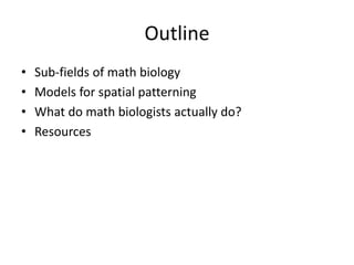 math bio for 1st year math students | PPTX