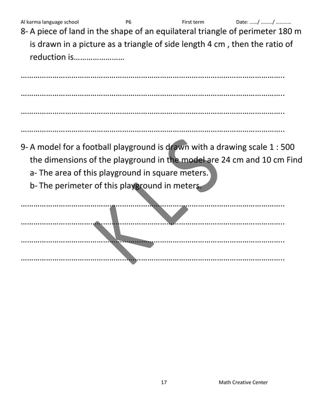 Math booklet first term p6 | PDF