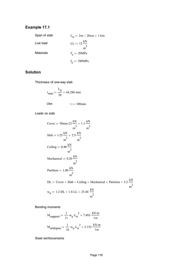 Mathcad 17-slab design | PDF
