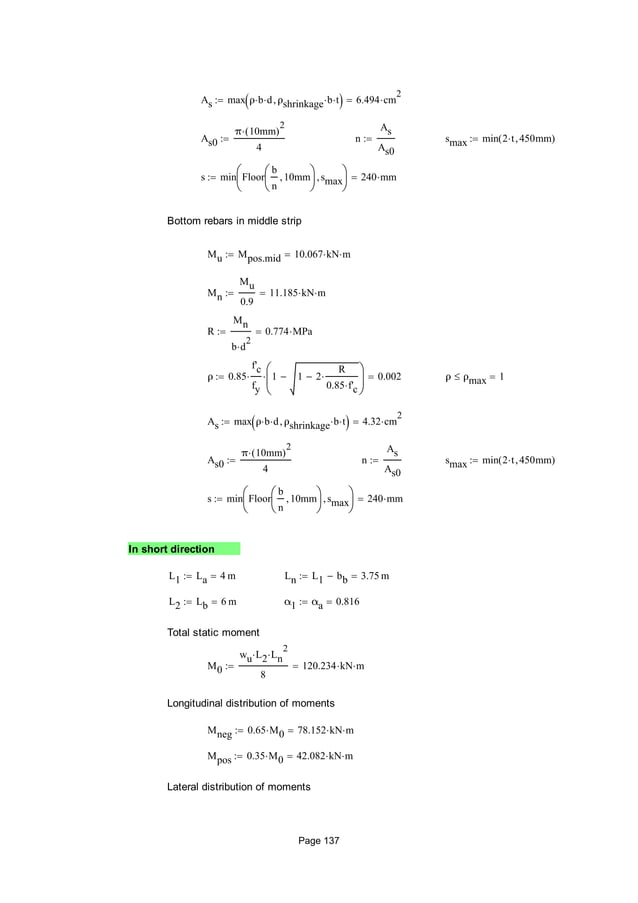Mathcad 17-slab design | PDF