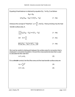 Math cad advection-convection heat transfer | PDF