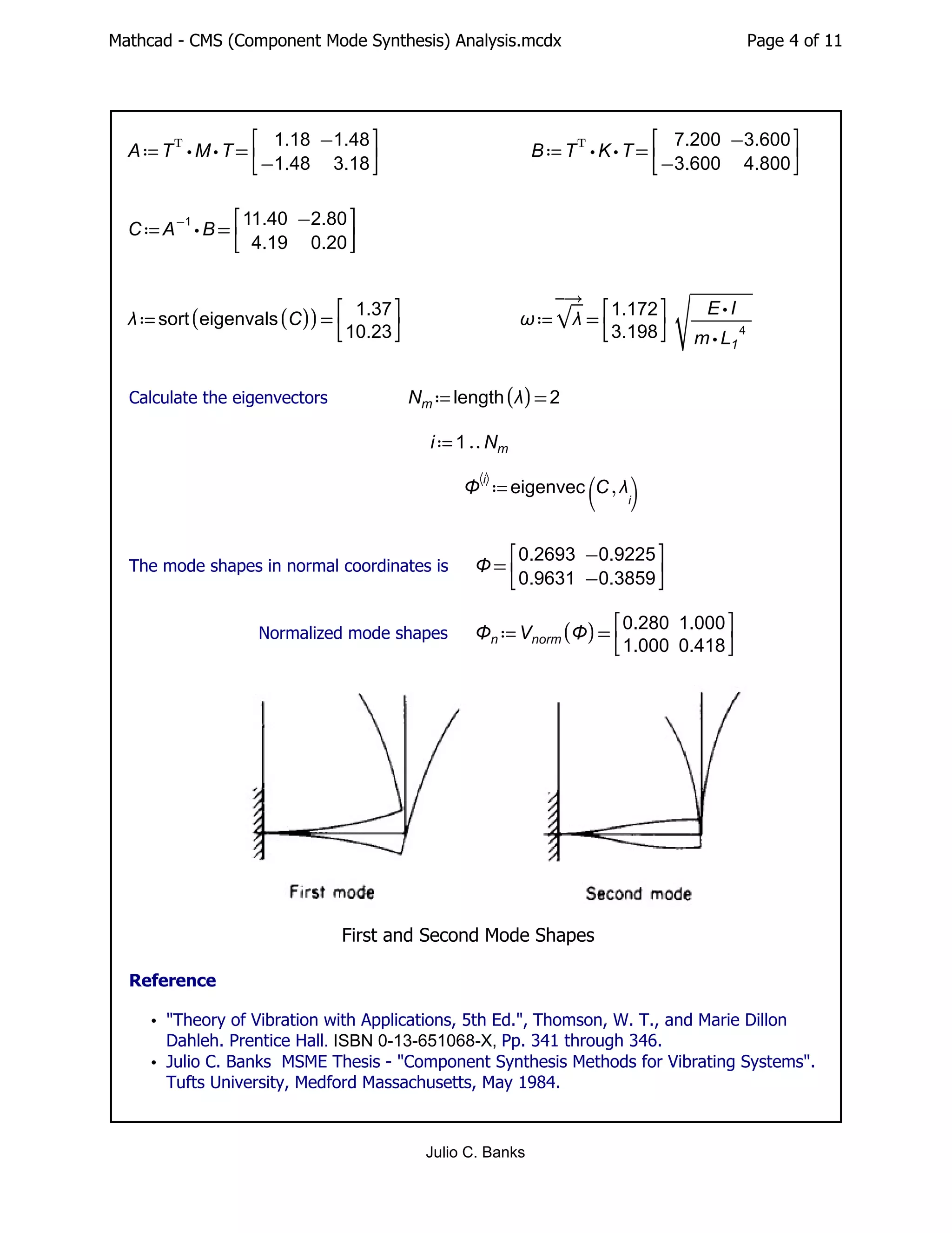 Mathcad - CMS (Component Mode Synthesis) Analysis.pdf