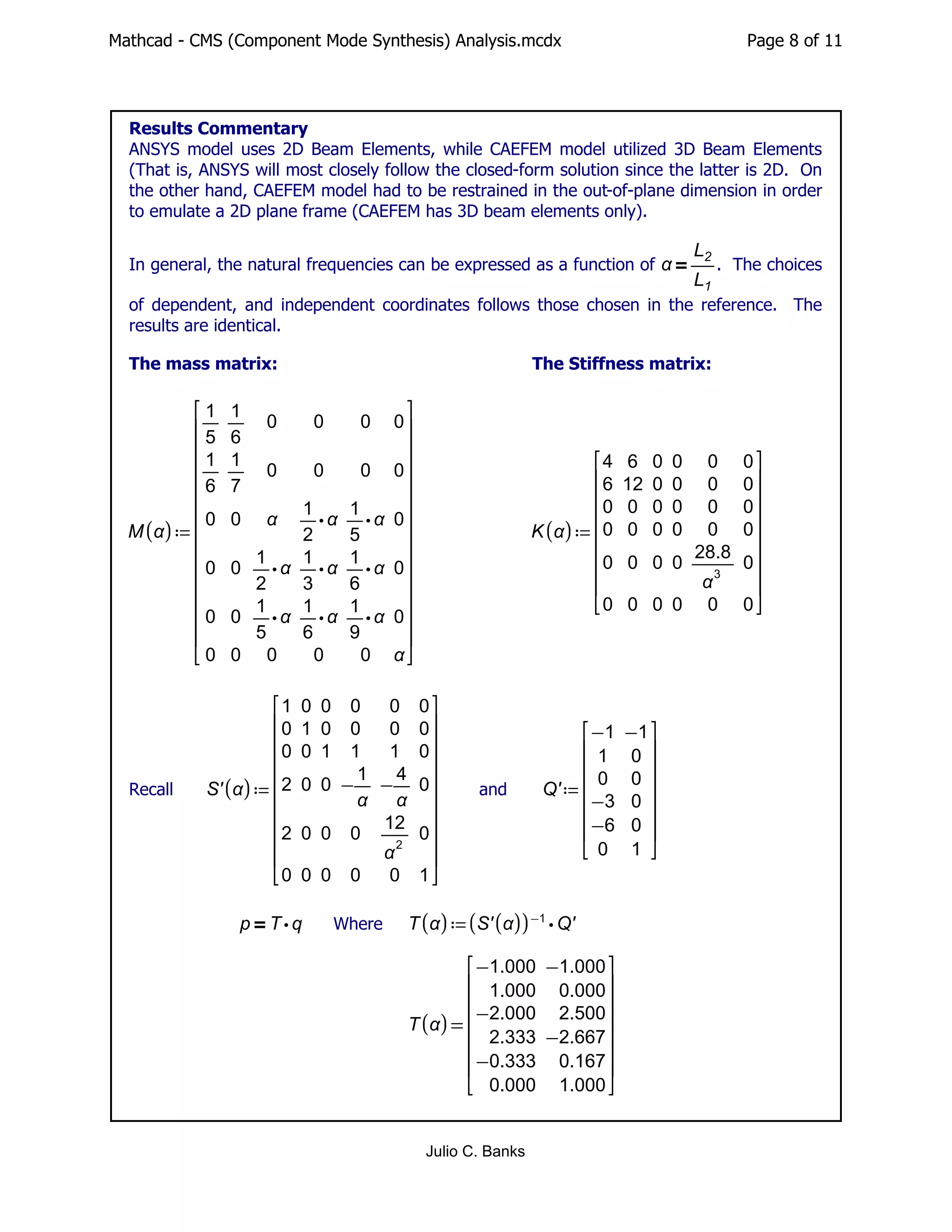 Mathcad - CMS (Component Mode Synthesis) Analysis.pdf