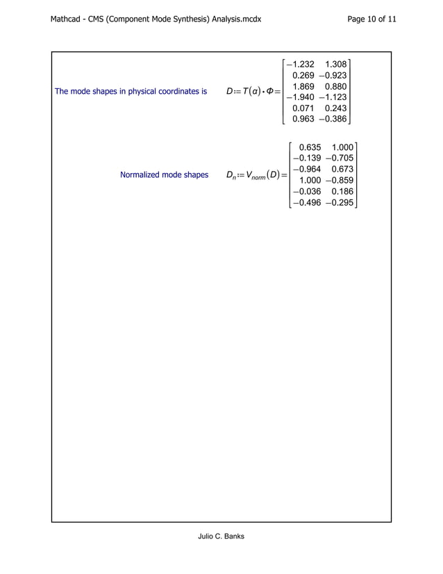 Mathcad - CMS (Component Mode Synthesis) Analysis.pdf