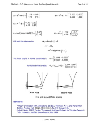 Mathcad - CMS (Component Mode Synthesis) Analysis.pdf
