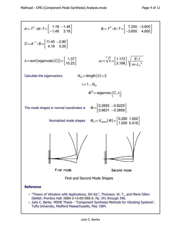 Mathcad - CMS (Component Mode Synthesis) Analysis.pdf