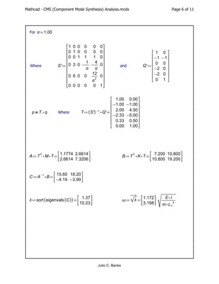 Mathcad - CMS (Component Mode Synthesis) Analysis.pdf