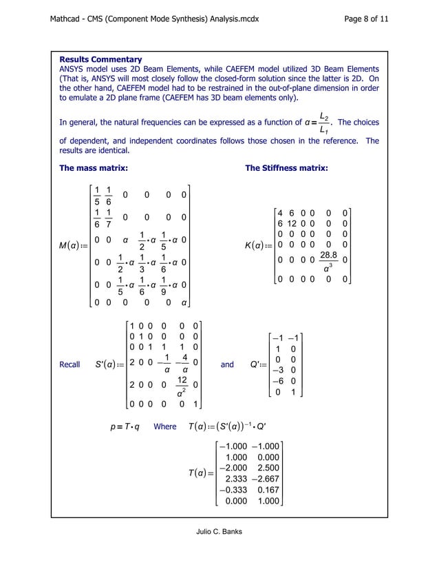 Mathcad - CMS (Component Mode Synthesis) Analysis.pdf