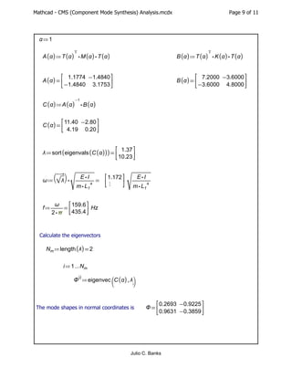 Mathcad - CMS (Component Mode Synthesis) Analysis.pdf