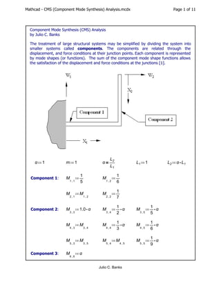 Mathcad - CMS (Component Mode Synthesis) Analysis.pdf