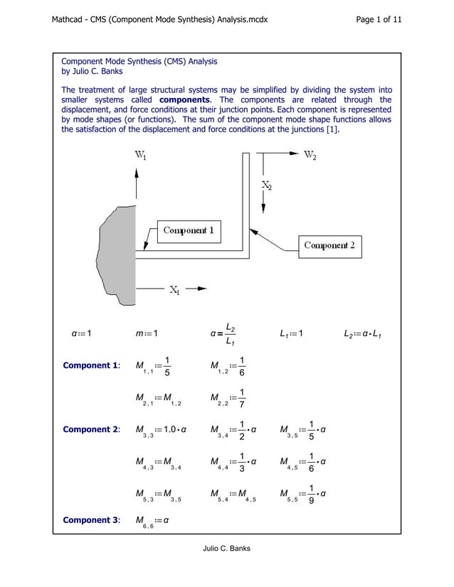 Mathcad - CMS (Component Mode Synthesis) Analysis.pdf