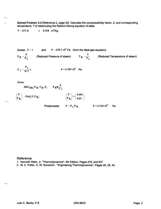 Math cad compressibility factor, z, of real gas using the redlich-kwong ...