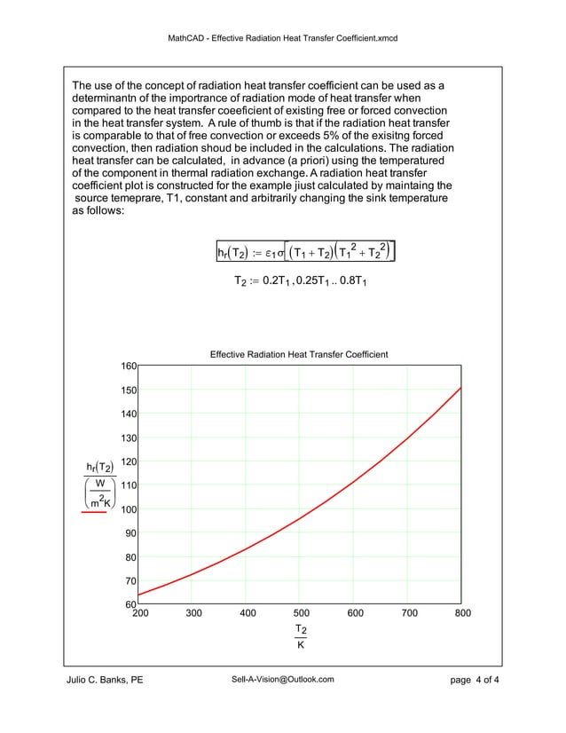 Math cad effective radiation heat transfer coefficient.xmcd | Physics ...