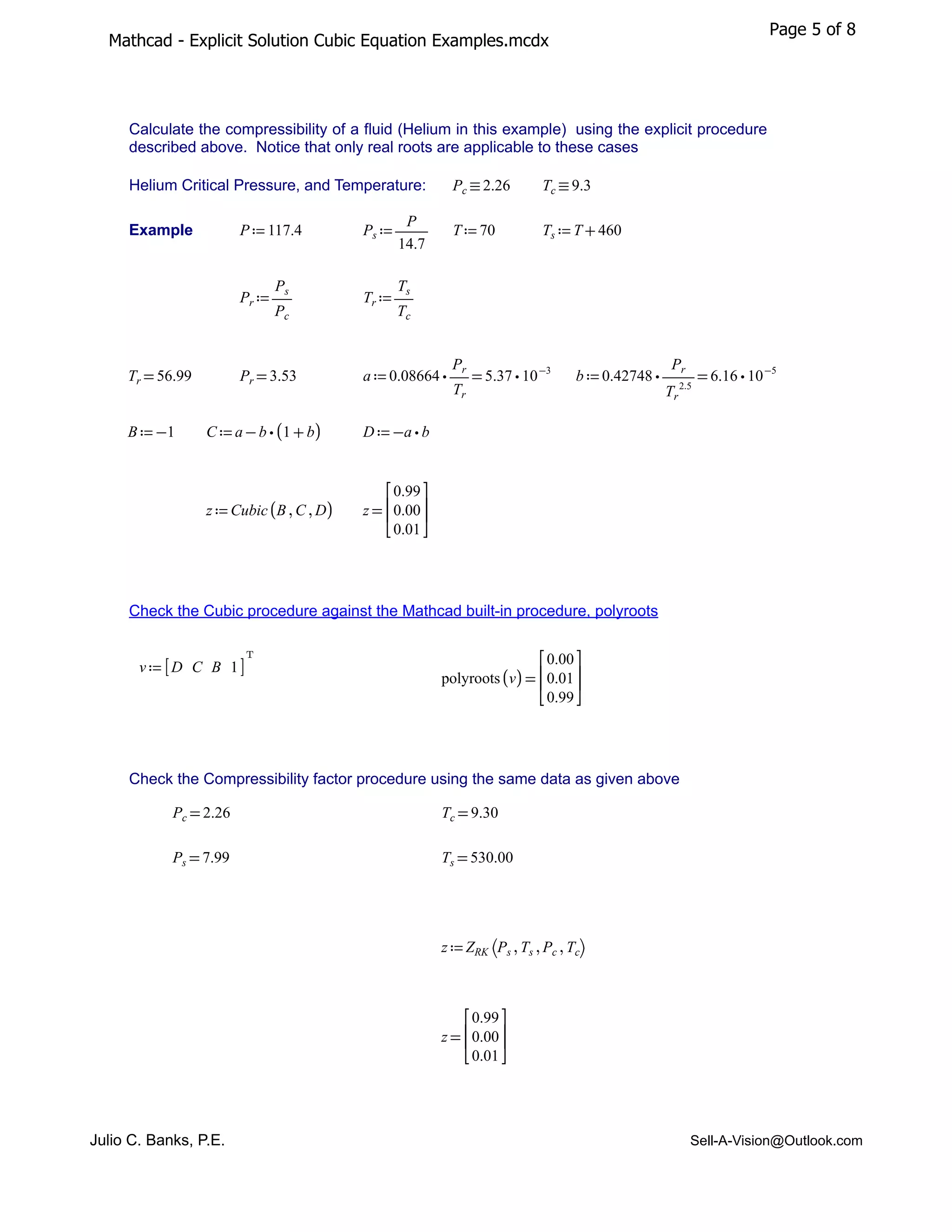 Mathcad explicit solution cubic equation examples | PDF