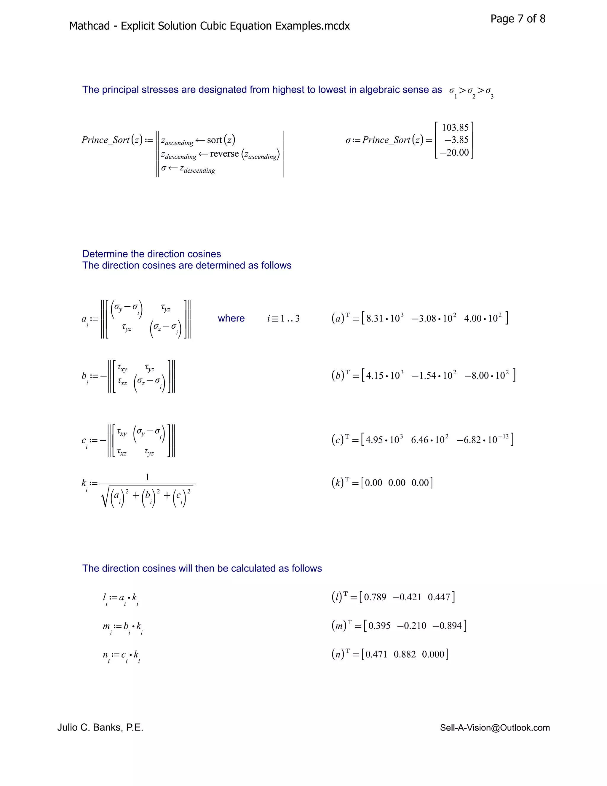 Mathcad explicit solution cubic equation examples | PDF