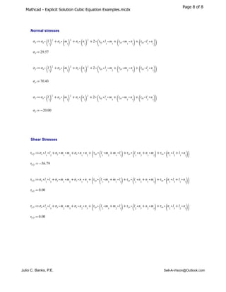 Mathcad explicit solution cubic equation examples | PDF