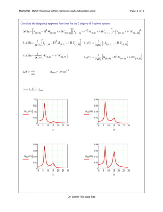 Math cad mdof response to non-harmonic load (jcb-edited) | PDF | Physics | Science