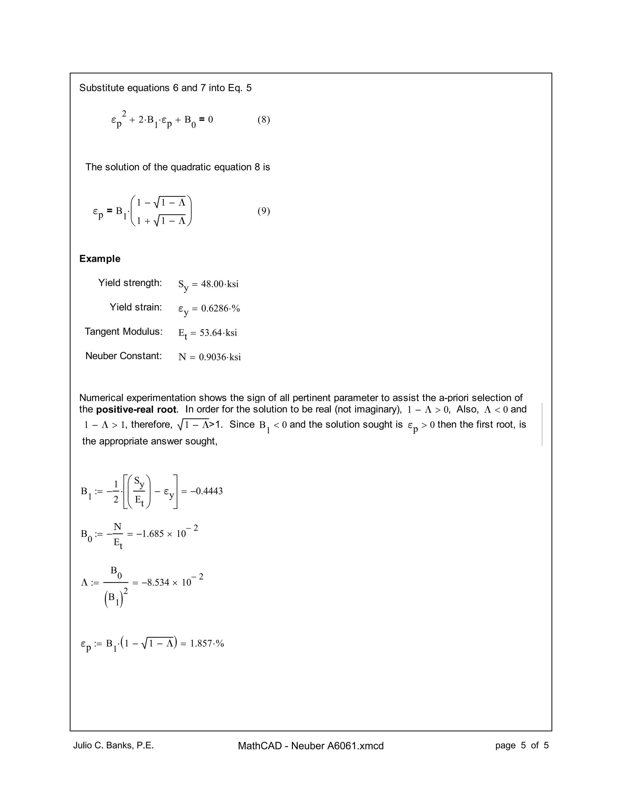 MathCAD Neuber A6061 | PDF