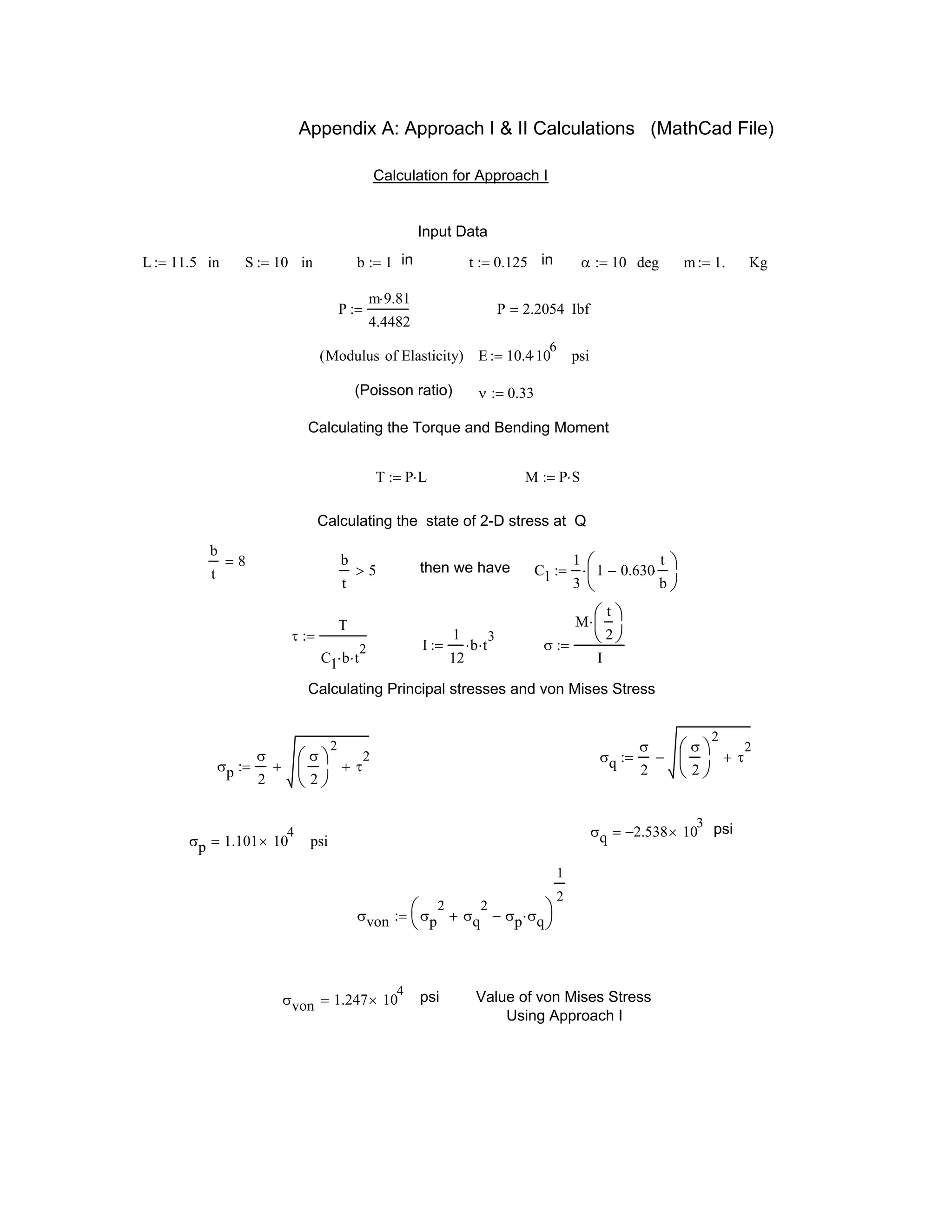 Math cad vm-001 stress-strain transformations | PDF