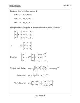 Math cad vm-001 stress-strain transformations | PDF | Physics | Science