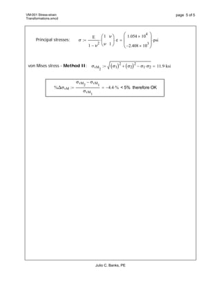 Math cad vm-001 stress-strain transformations | PDF | Physics | Science