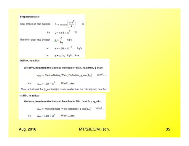 Mathcad Functions for Boiling heat transfer | PPT