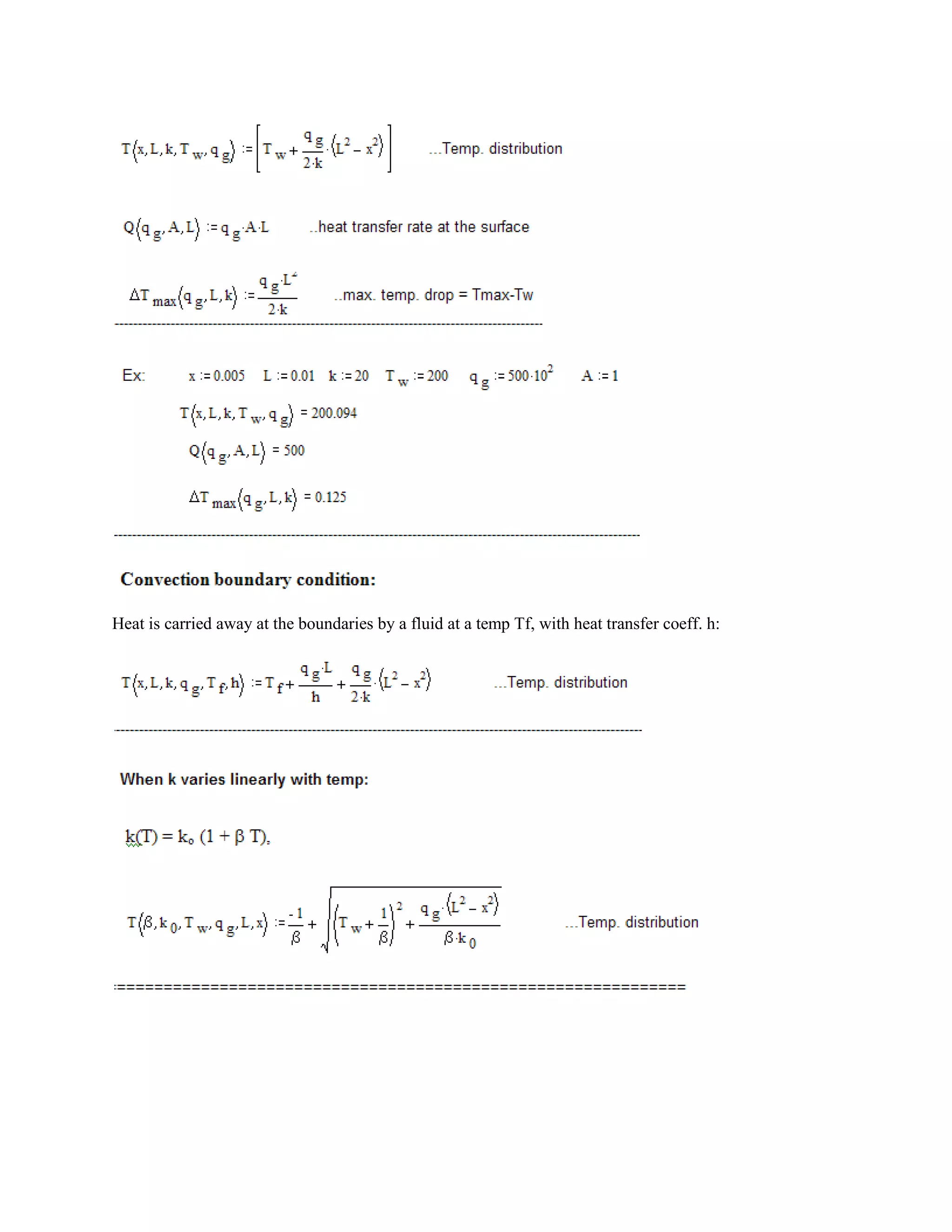 Mathcad Functions for Conduction heat transfer calculations | PDF