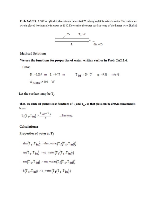 Mathcad Functions for Natural (or free) convection heat transfer ...