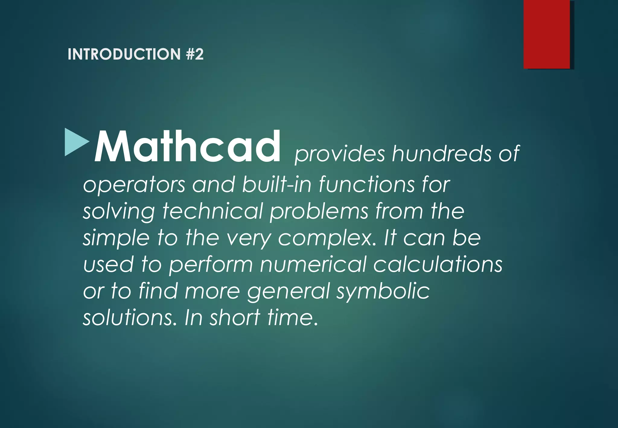 Mathcad presentation | PPT