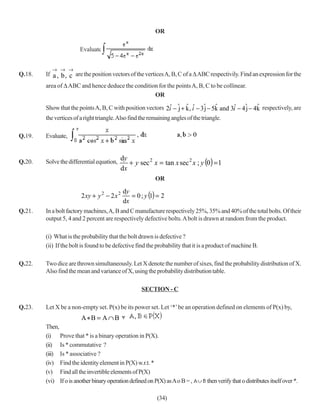 Math cbse samplepaper | PDF